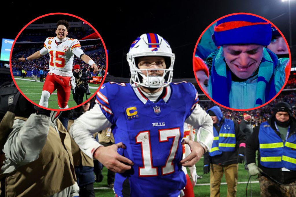 Tyler Bass' 'Wide Right' Kick Breaks Bills Fans, Patrick Mahomes Dodges ...