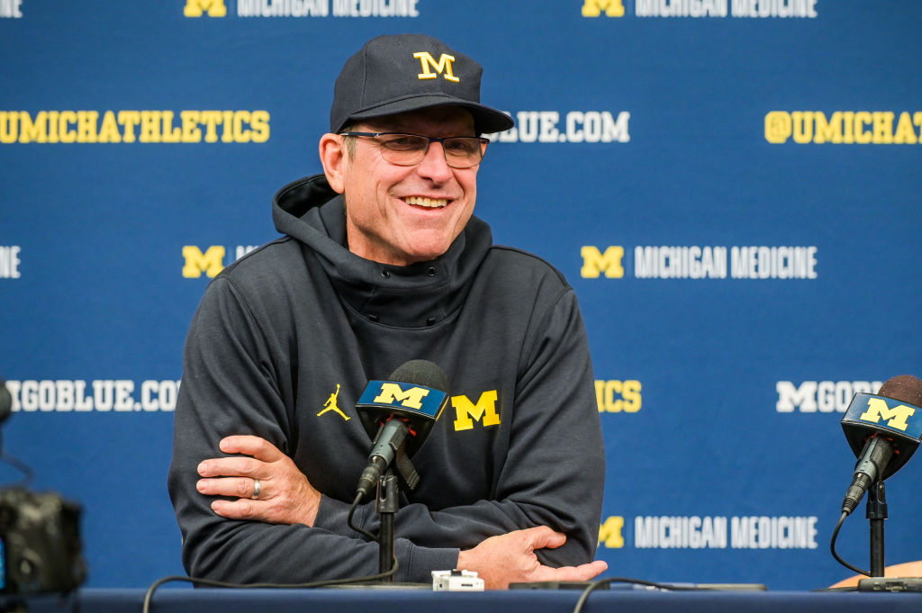 Jim Harbaugh Uses His Moms Bathing Suit To Describe Michigan Locker