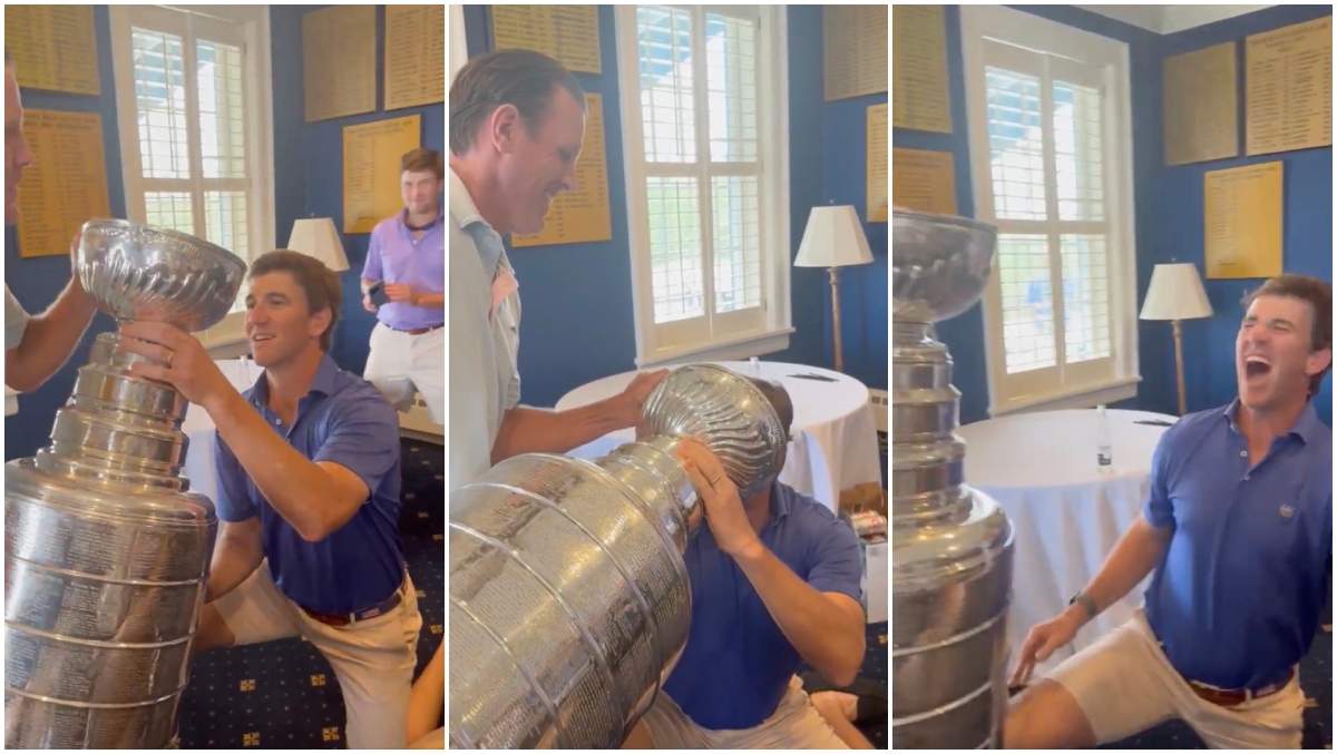 Eli Manning Shows Elite Form In Chugging Beer Out Of Stanley Cup | OutKick