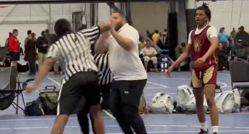 AAU Basketball Coach Trades Punches With Referee In A Solid Trave