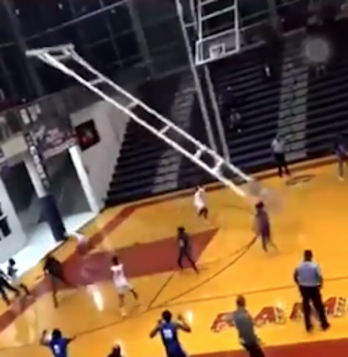 Alabama HS Basketball Game Stopped After Dunk Brings Down Backboard ...
