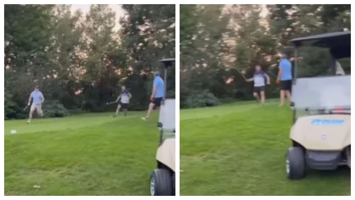 Angry Golfer Chases A Guy On The Course With A Club Before Hauling Off ...