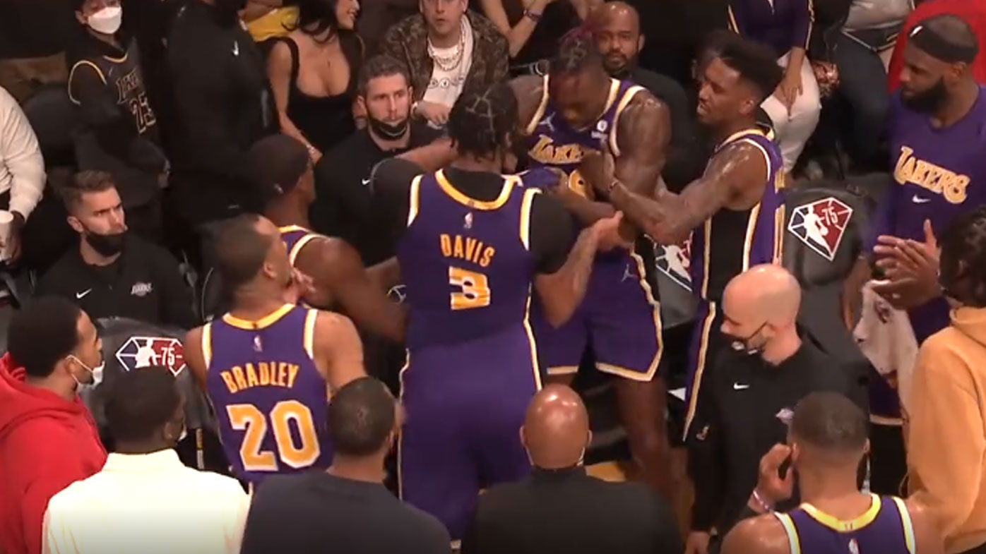 WATCH: Teammates Start Tussling On Lakers Bench As Team Slides To 0-2 ...