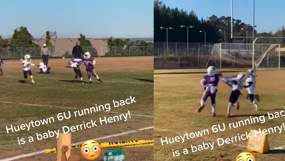 Baby Derrick Henry Hands Out Five Stiff Arms On His Way To End Zone ...