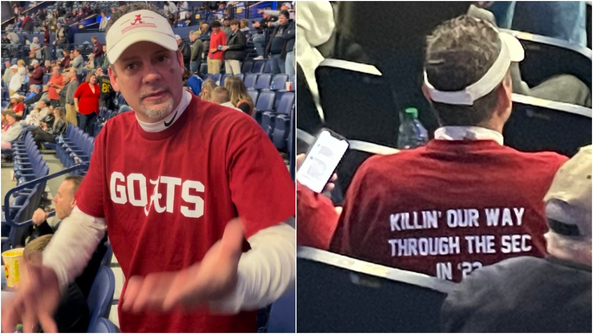 Alabama Fan Wears Questionable Shirt To SEC Tourney, Yells At Reporter ...