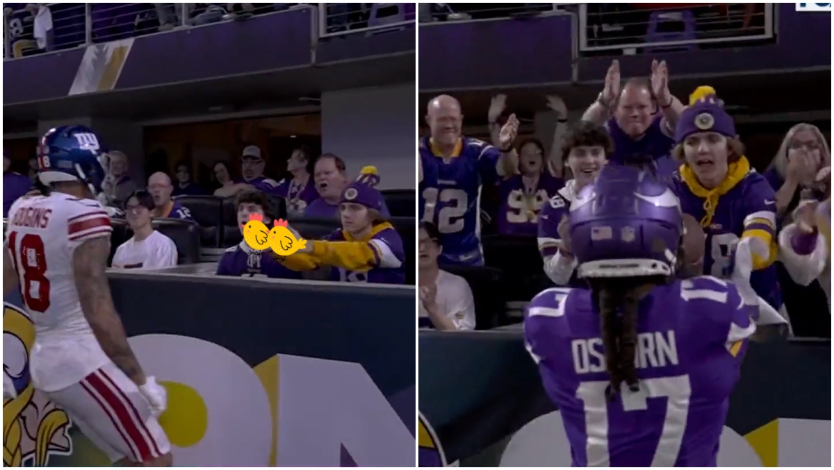 Vikings Fan Flipped Off Giants WR, Gets Gifted A Game Ball