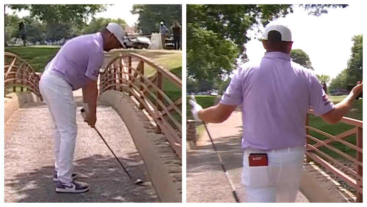 Michael Block Hits Great Shot Off Bridge During Charles Schwab ...