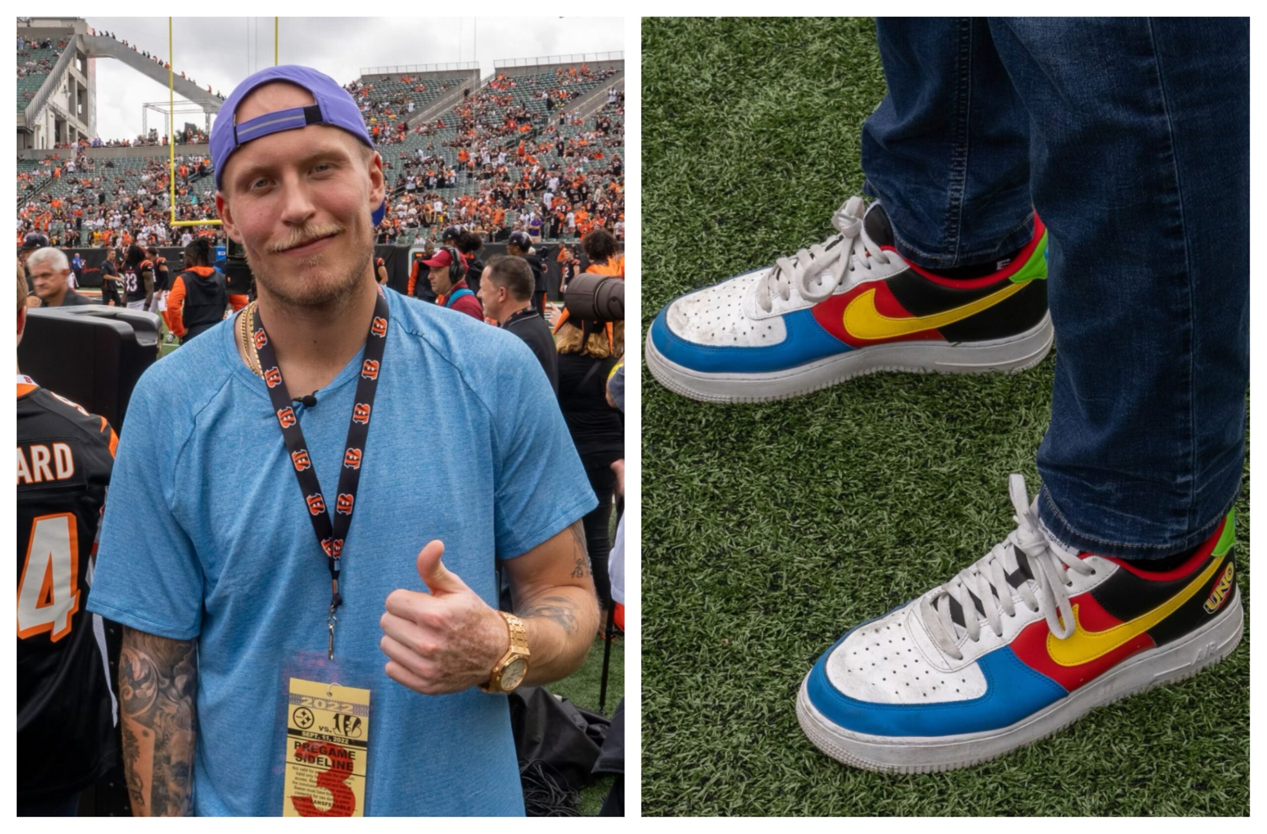 Blue Jackets Patrick Laine Hit Up Bengals Steelers Game In Uno Sneakers ...