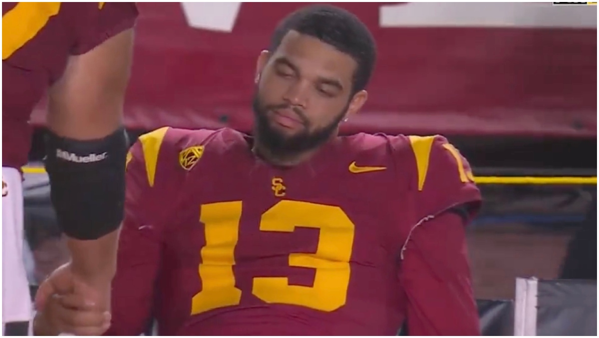 Caleb Williams Looks Absolutely Miserable After Utah Loss: VIDEO ...