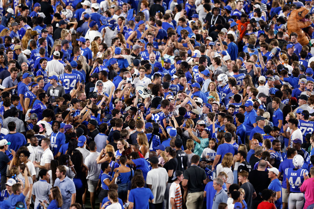 Reporter Navigates Chaotic Scene, After Duke Upset Clemson | OutKick