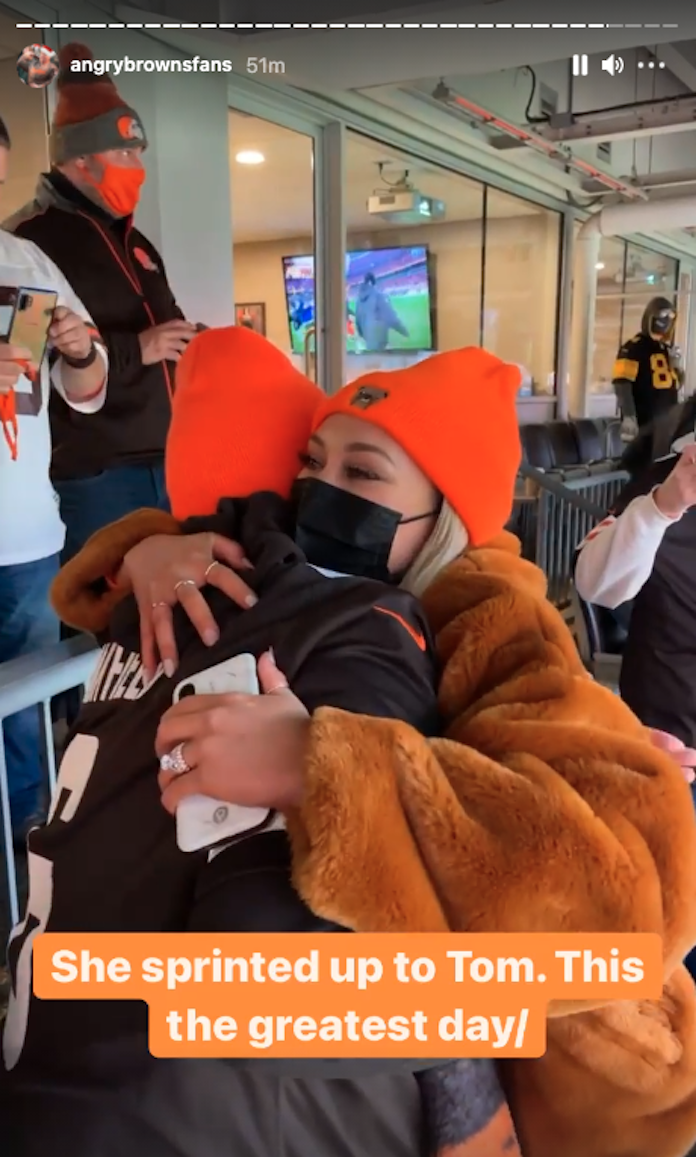 Browns Fan With Cancer Celebrates Victory With Emily & Baker Mayfield ...