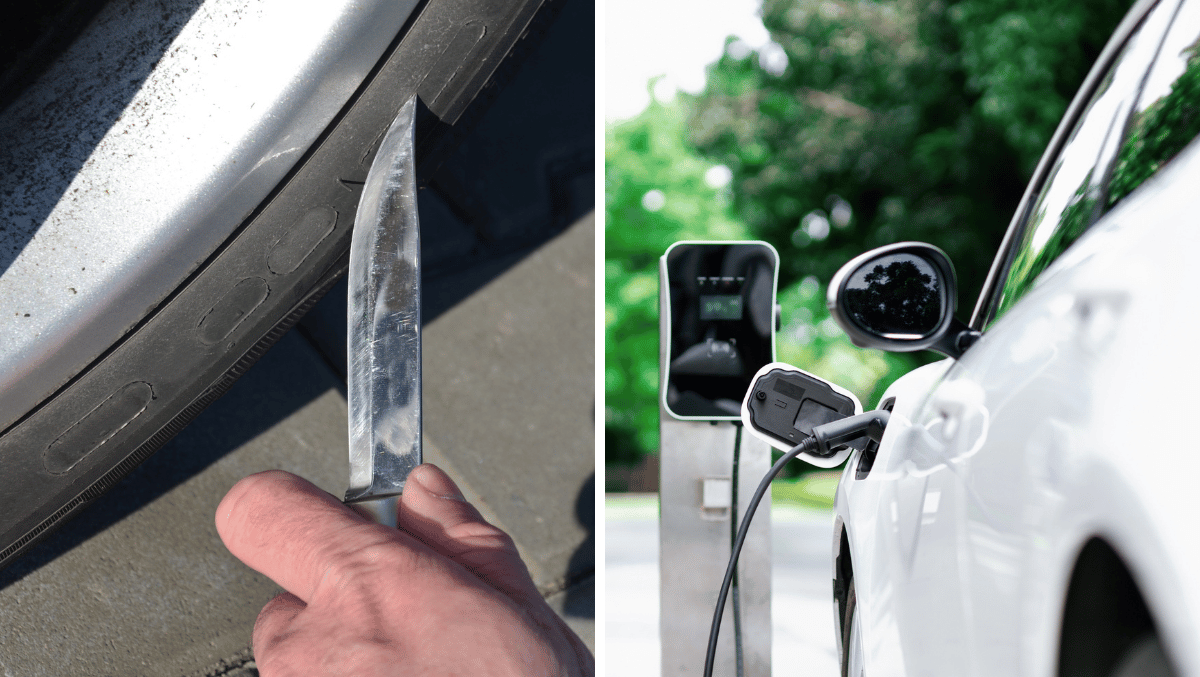 Electric Vehicle Vandalized By Idiots Campaigning For Climate Change ...