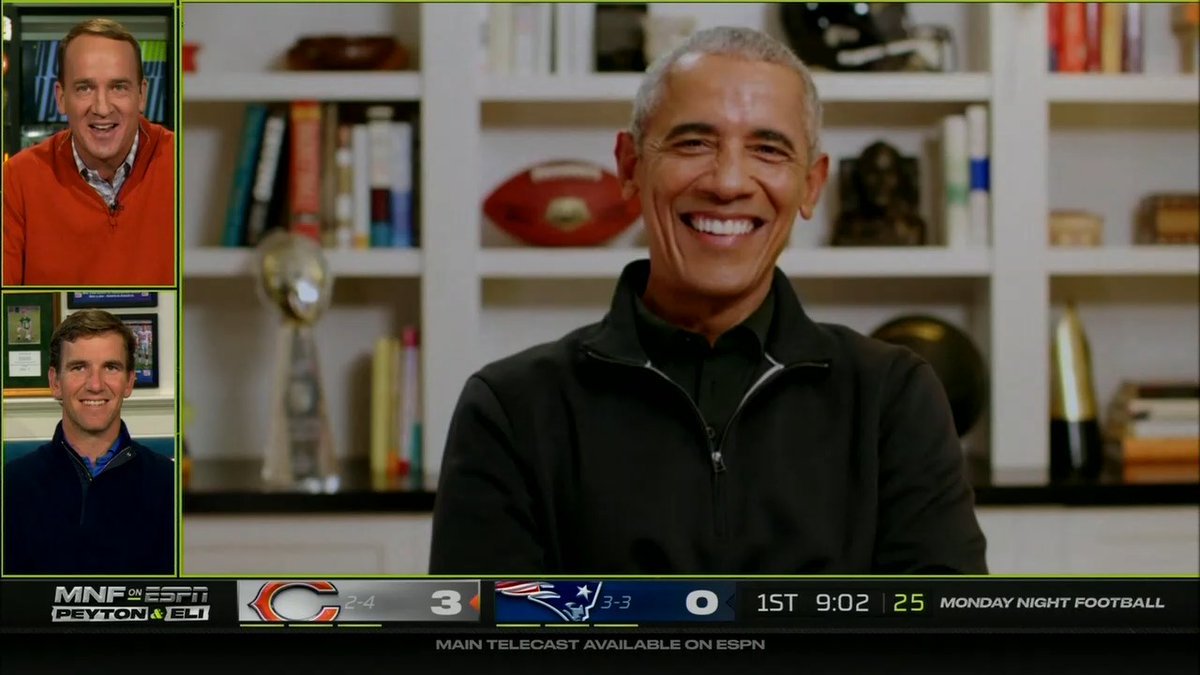 ESPN Features Barack Obama During ManningCast To Remind People To Vote ...