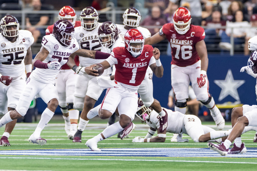 Arkansas, K.J. Jefferson Trample Texas A&M In 'JerryWorld' | OutKick