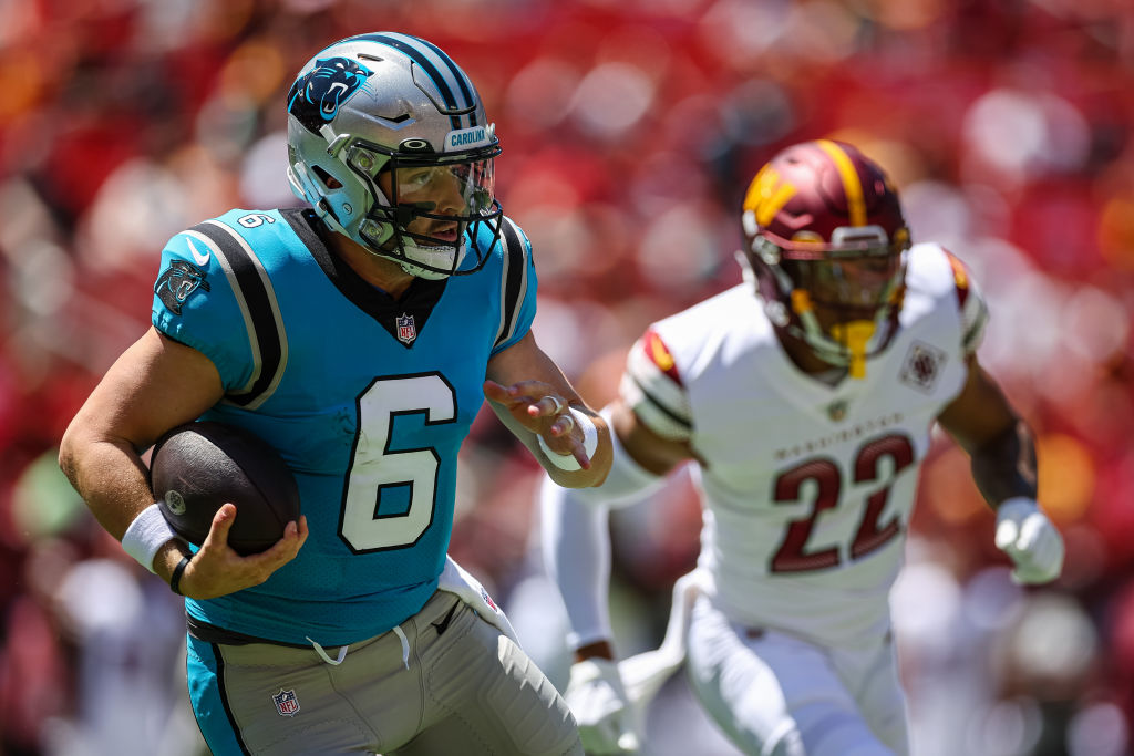 Panthers QB Competition: Baker Mayfield Starts, Sam Darnold Throws TD ...