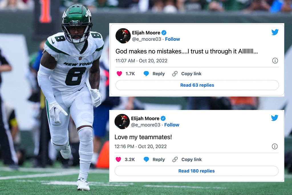 Jets WR Elijah Moore Sends Cryptic Tweets, Misses Thursday Practice ...