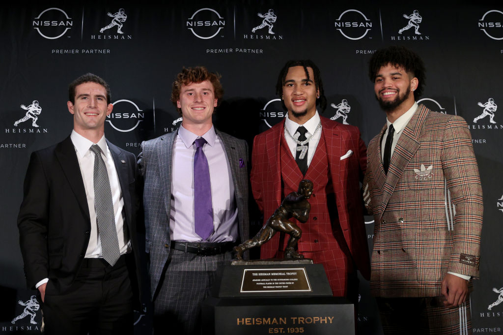 Stetson Bennett Roasts Caleb Williams For Wearing Suit Tag To Heisman | OutKick