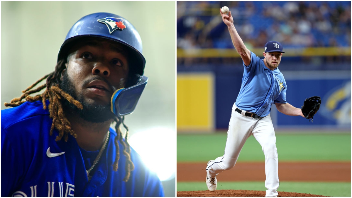 Vladimir Guerrero Jr. Signs Ball For Rays' Luke Raley After Position ...