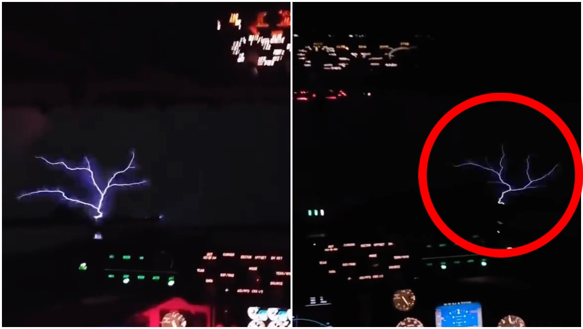 Military Plane Evacuating Florida Films Wild Hurricane Idalia Video ...