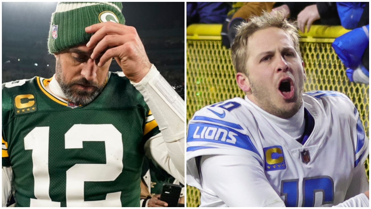 Jared Goff Jokingly Savages Aaron Rodgers After Jets Trade - outkick ...