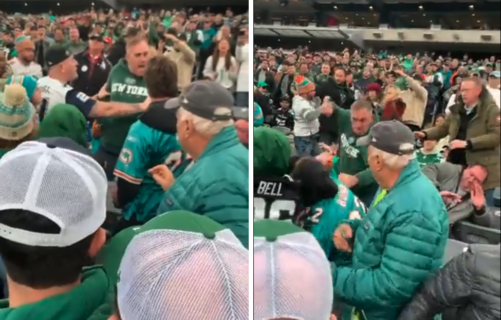 Jets Fan Punches Dolphins Fans While Cowboys Fan Tries To Keep The ...