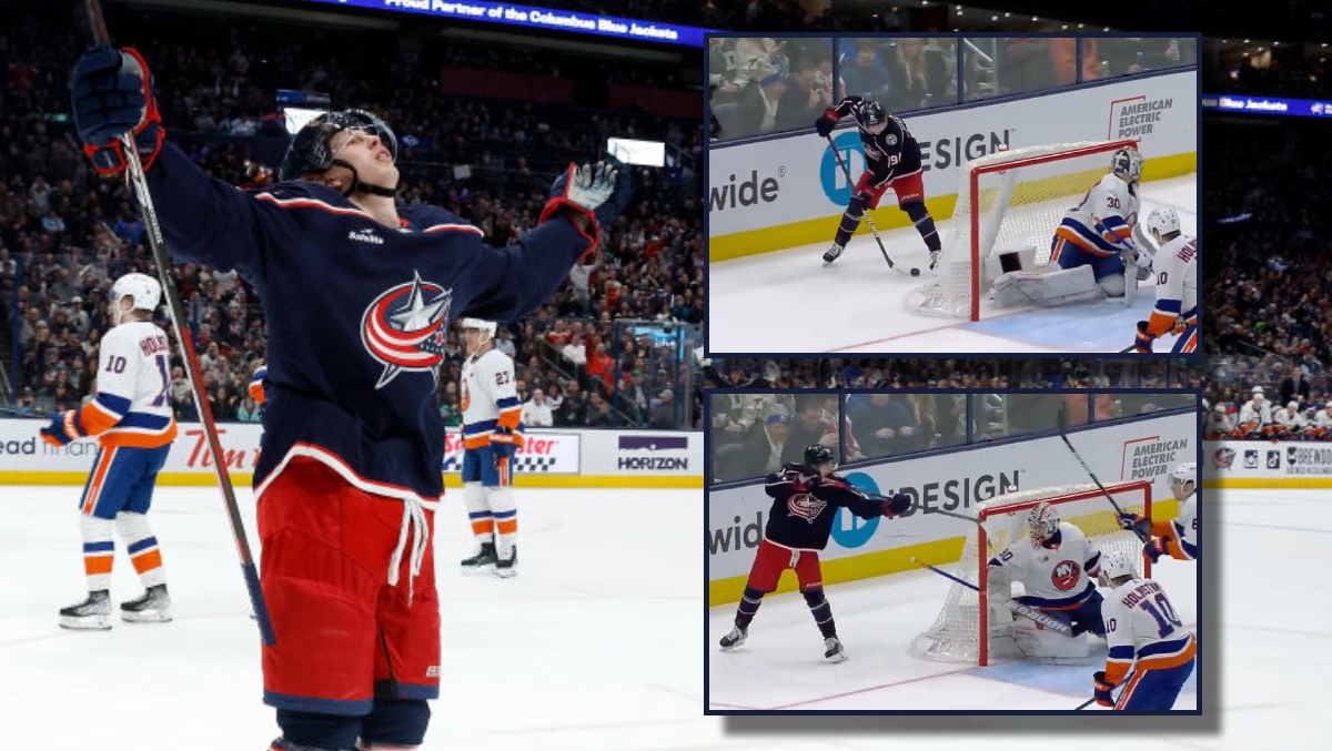 Blue Jackets Kent Johnson Scores Unreal Michigan Move Goal