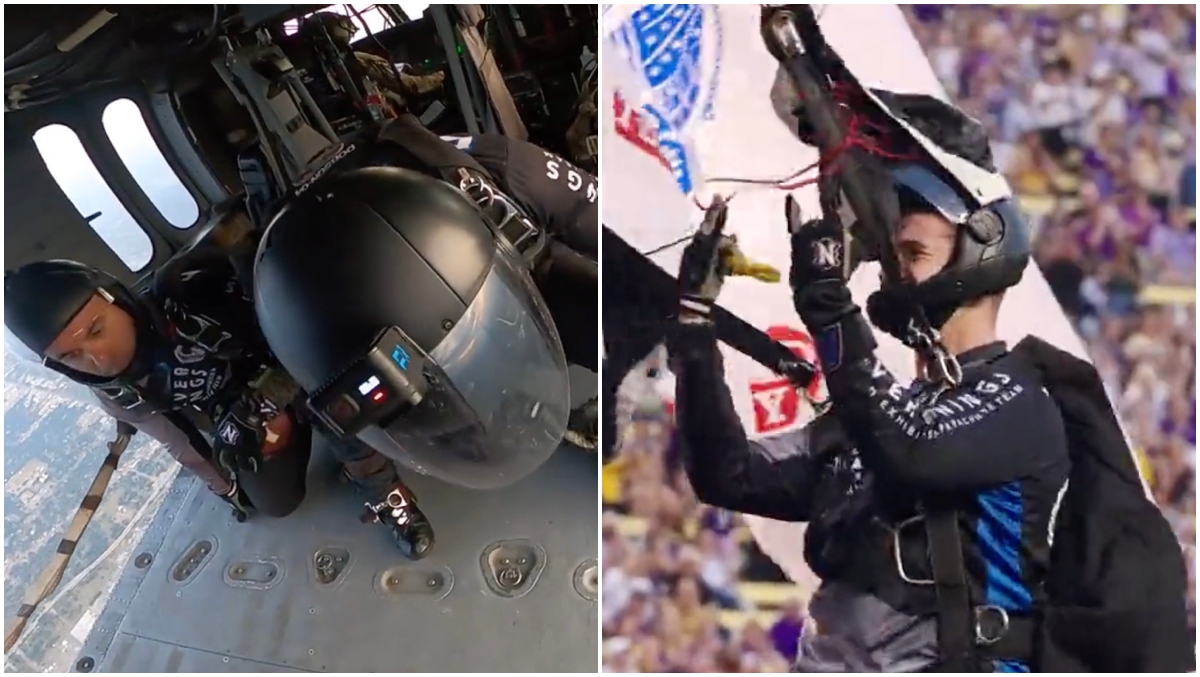 Video Shows Silver Wings Parachute Team Jumping Into LSU/Army Game ...