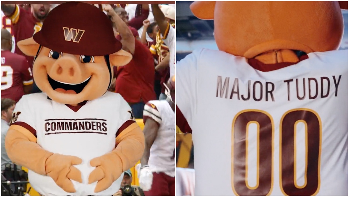 Commanders Unveil New Mascot Major Tuddy; Former Hogs Prepared To ...