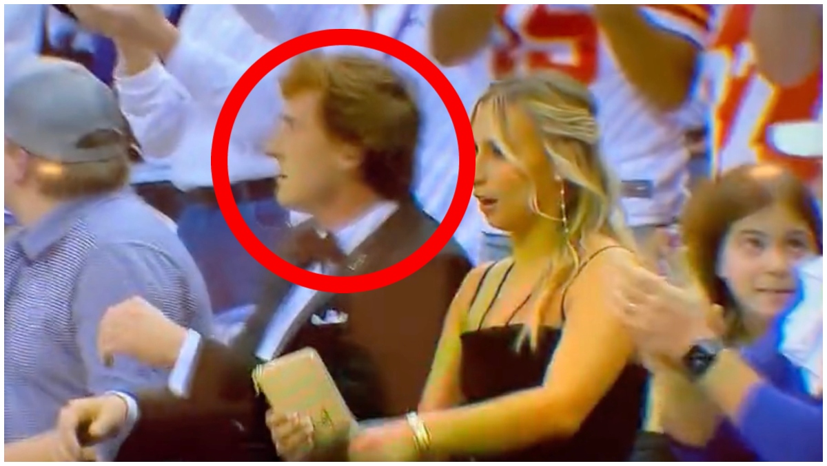 Max Duggan Rocks Tuxedo During TCU Basketball Game - outkick | OutKick