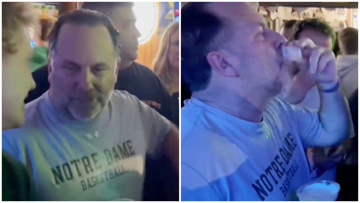 Mike Brey Crushes Drink After Final Home Game: VIDEO - outkick | OutKick