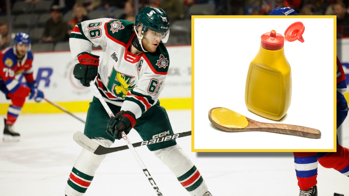 Nashville Predators Prospect Guzzles Mustard On The Bench | OutKick