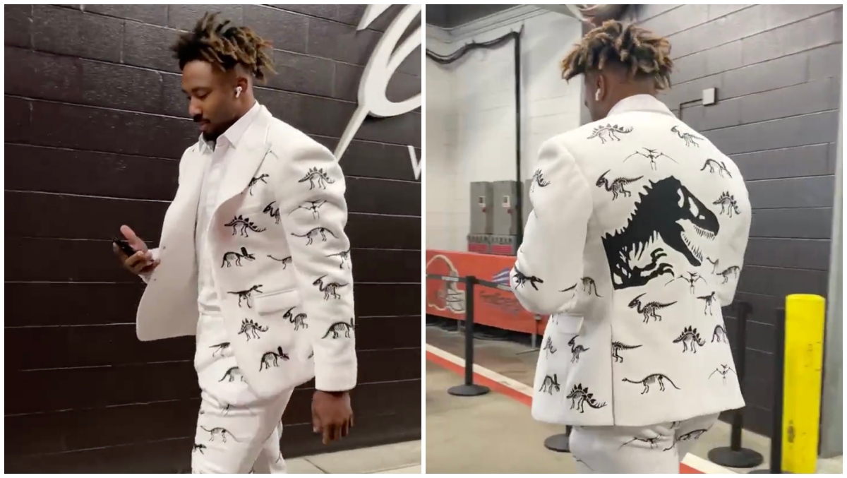 DINOSUIT: Myles Garrett Goes Prehistoric For Gameday Fit
