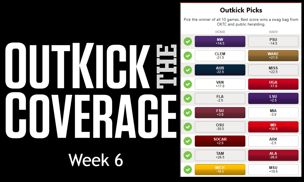 Make Your Week 6 Outkick Picks | OutKick
