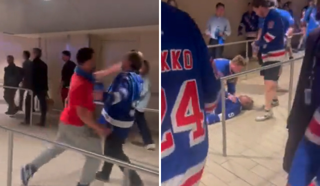 Scumbag Rangers Fan Knocks Out Lightning Fan Cold With One Punch, Gets ...