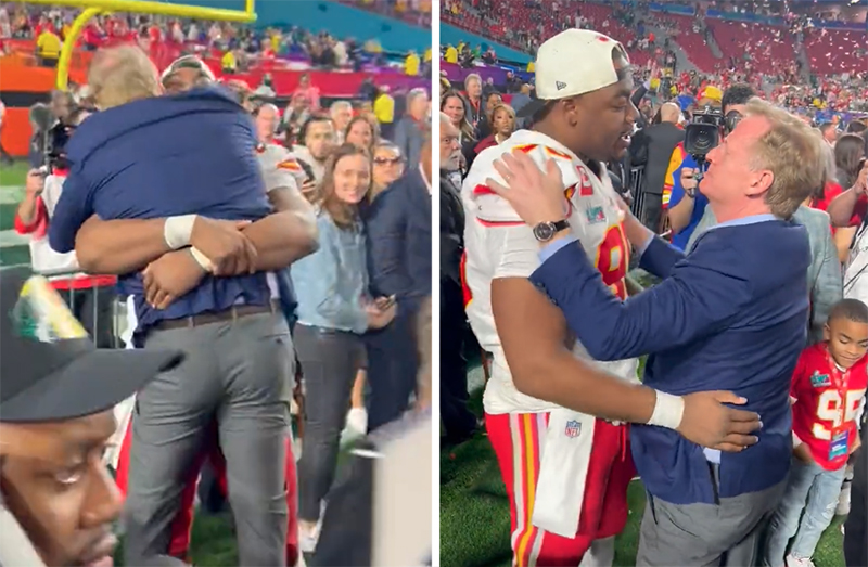 Why Was Roger Goodell Hugging Chris Jones Like They're Dating & Did He ...
