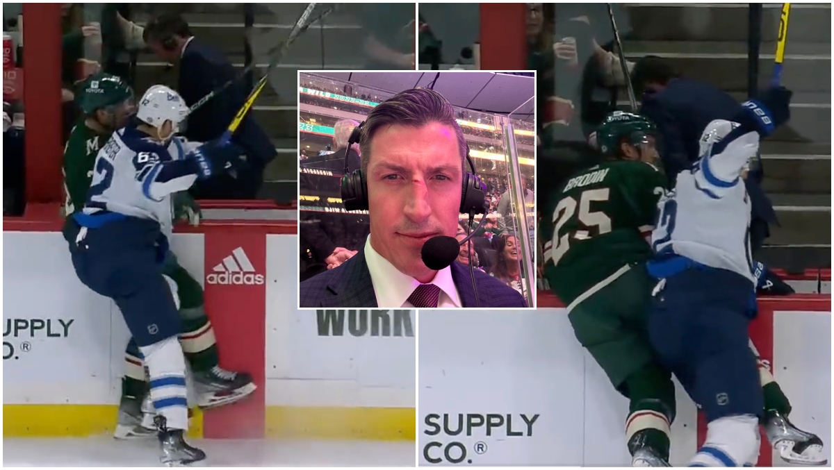Wild Broadcaster Takes Stick To The Nose While Between The Benches ...