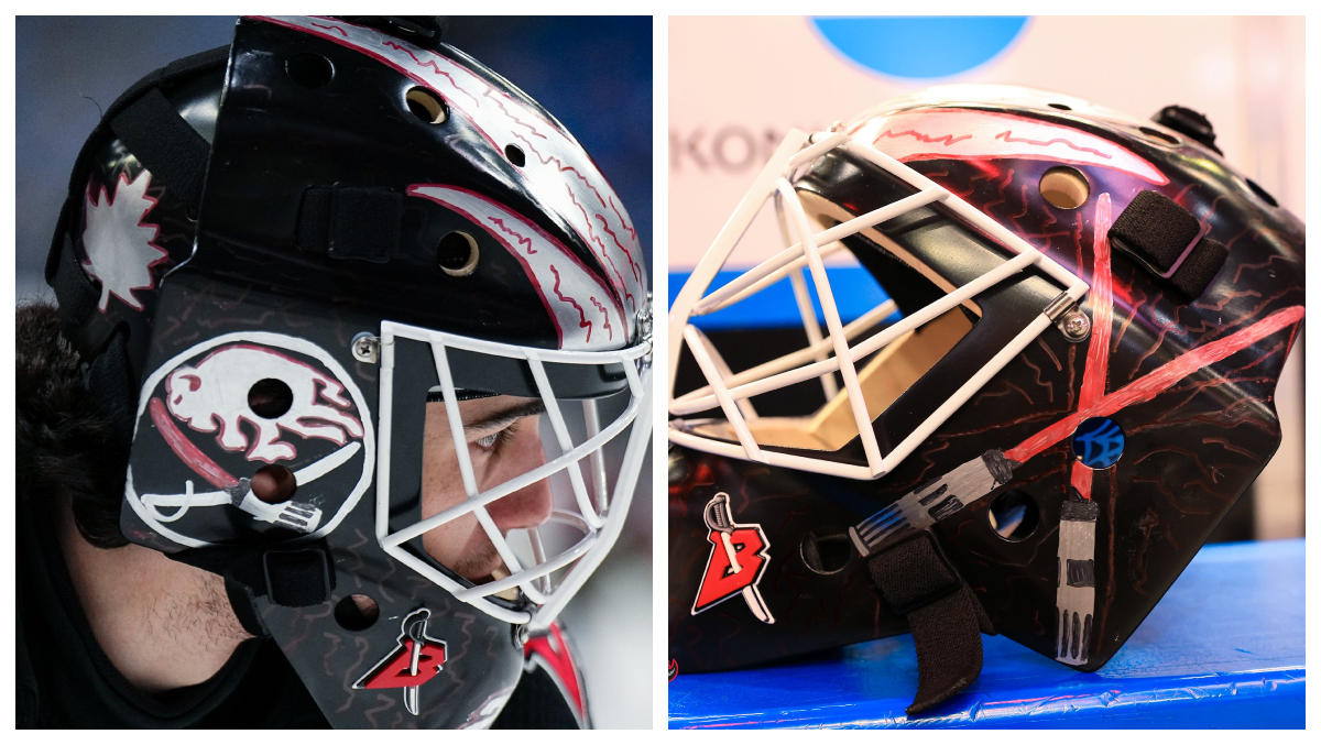 Sabres Backup Goalie Devon Levi Didn't Have A Black & Red Mask So He ...