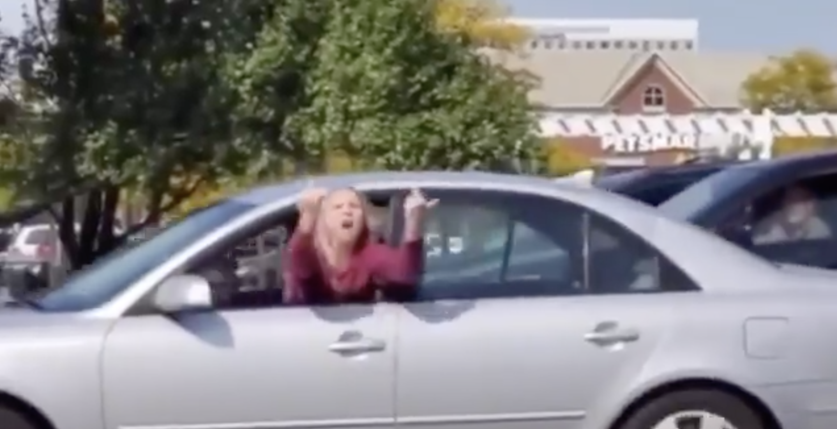 VIDEO: Woman Rear-Ends Car While Flipping Off Trump Supporters | OutKick