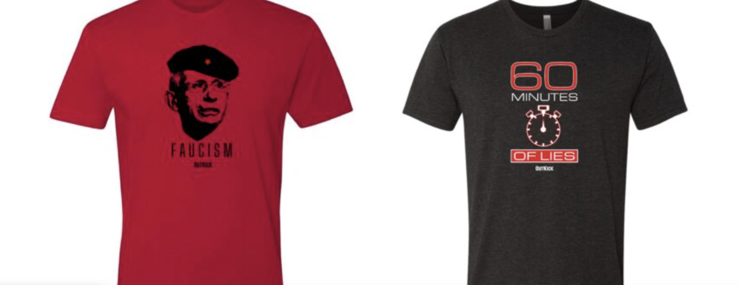 OutKick 20% Off Sale on 'Faucism' and '60 Minutes of Lies' Shirts | OutKick