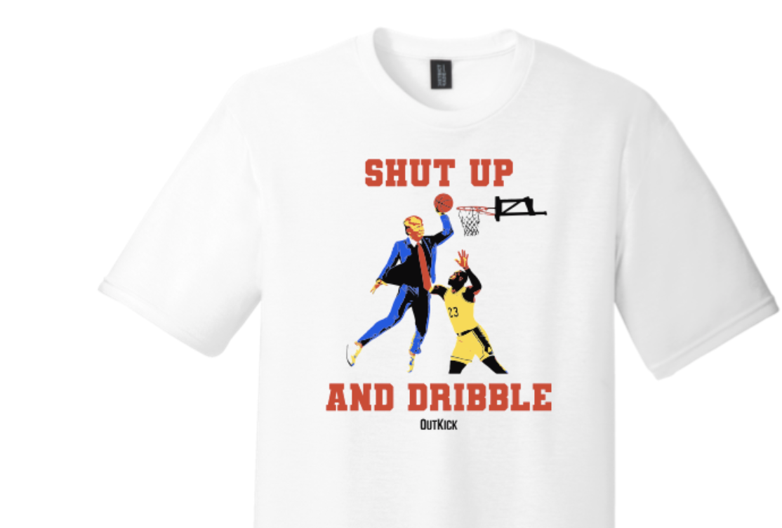 Buy OutKick's Trump Shirt Dunking All Over LeBron | OutKick