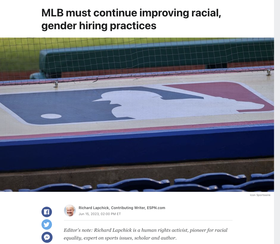 ESPN Demands MLB Improves Its Diversity Report Card | OutKick