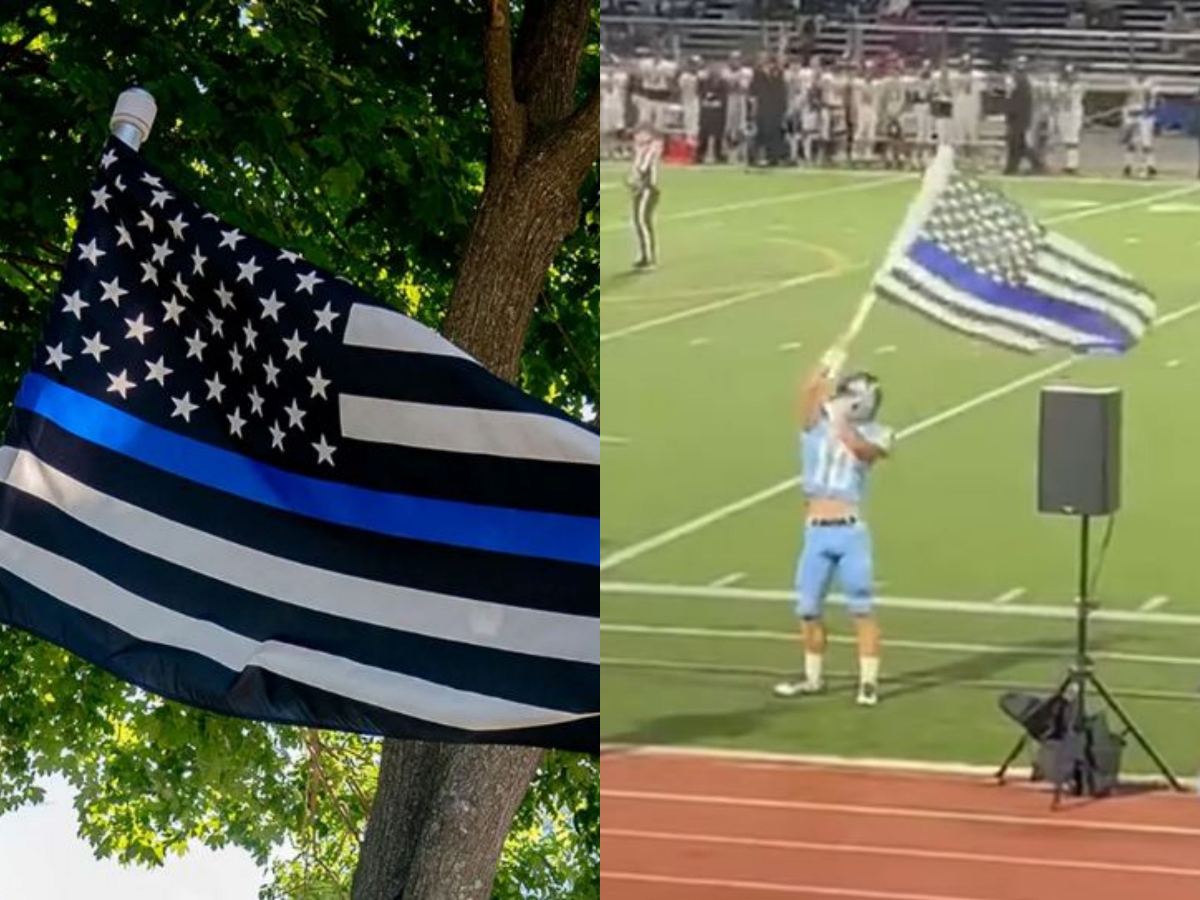 Thin Blue Line Flag Waves Once Again On Football Field | OutKick
