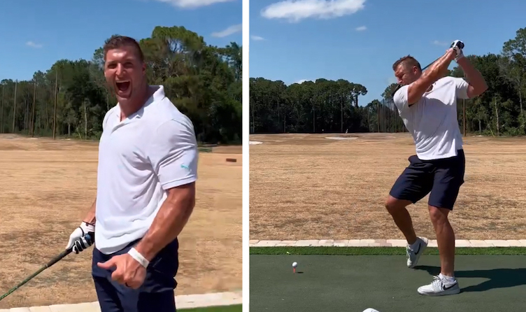Tim Tebow Uncorks A Massive Bomb On The Range Right In Front Of Bryson ...