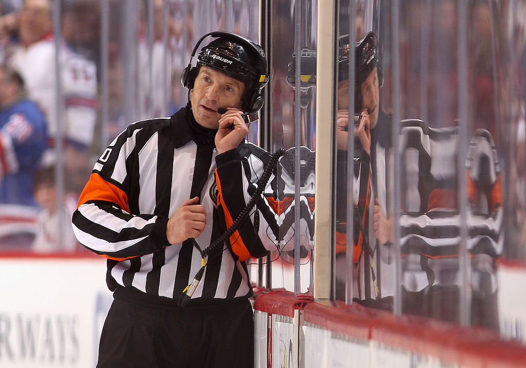 NHL Ref Covers Mic While Explaining Call | OutKick