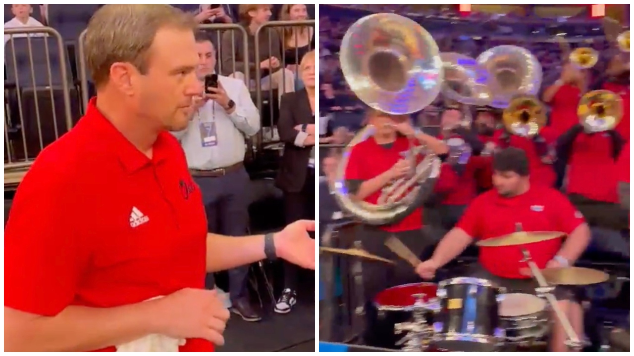 Tom Herman Plays Air Guitar During FAU's Elite Eight Win - outkick ...