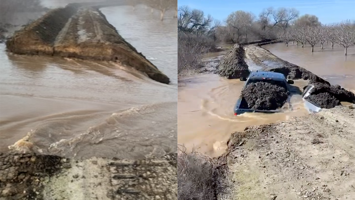 California Farmer Launches Trucks Into Levy To Save Farm From Flood ...