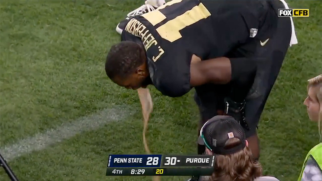 Purdue Football Player Turns Pick-Six Into Puke-Six With Vicious Vomit ...