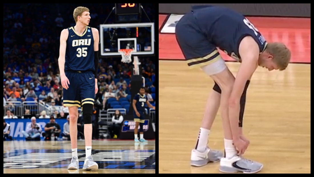 Connor Vanover Delighted March Madness Crowd By Tying Shoe | OutKick