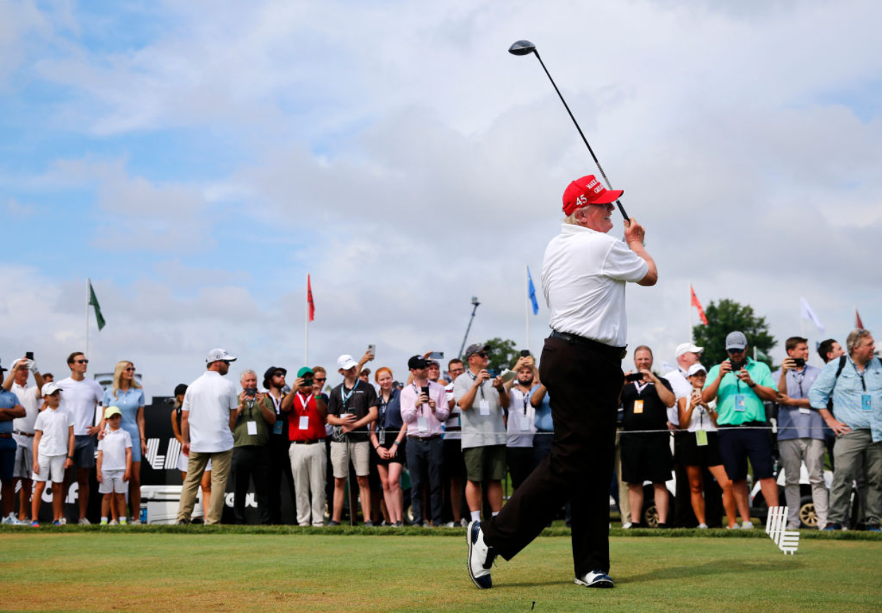 Donald Trump Tees Off In The LIV Golf Pro-Am At Bedminster | OutKick