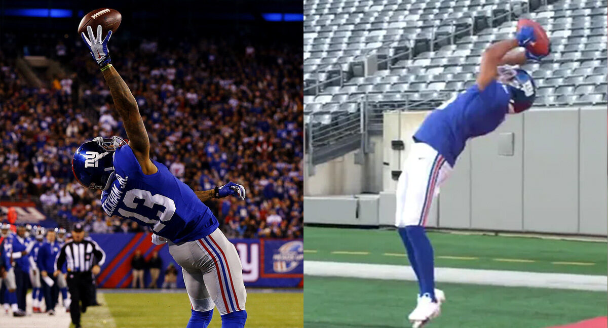 Eli Manning Recreates OBJ's Legendary Catch With Michael B. Jordan ...
